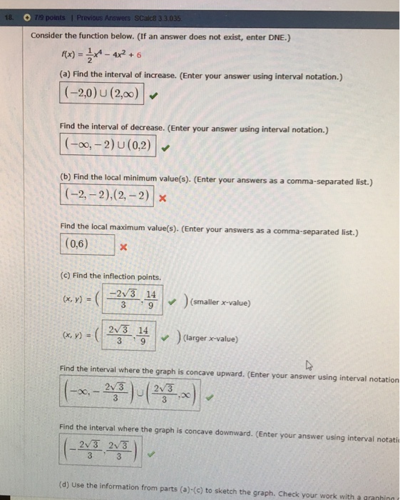 Solved 18. 0 Consider the function below. (If an answer does | Chegg.com