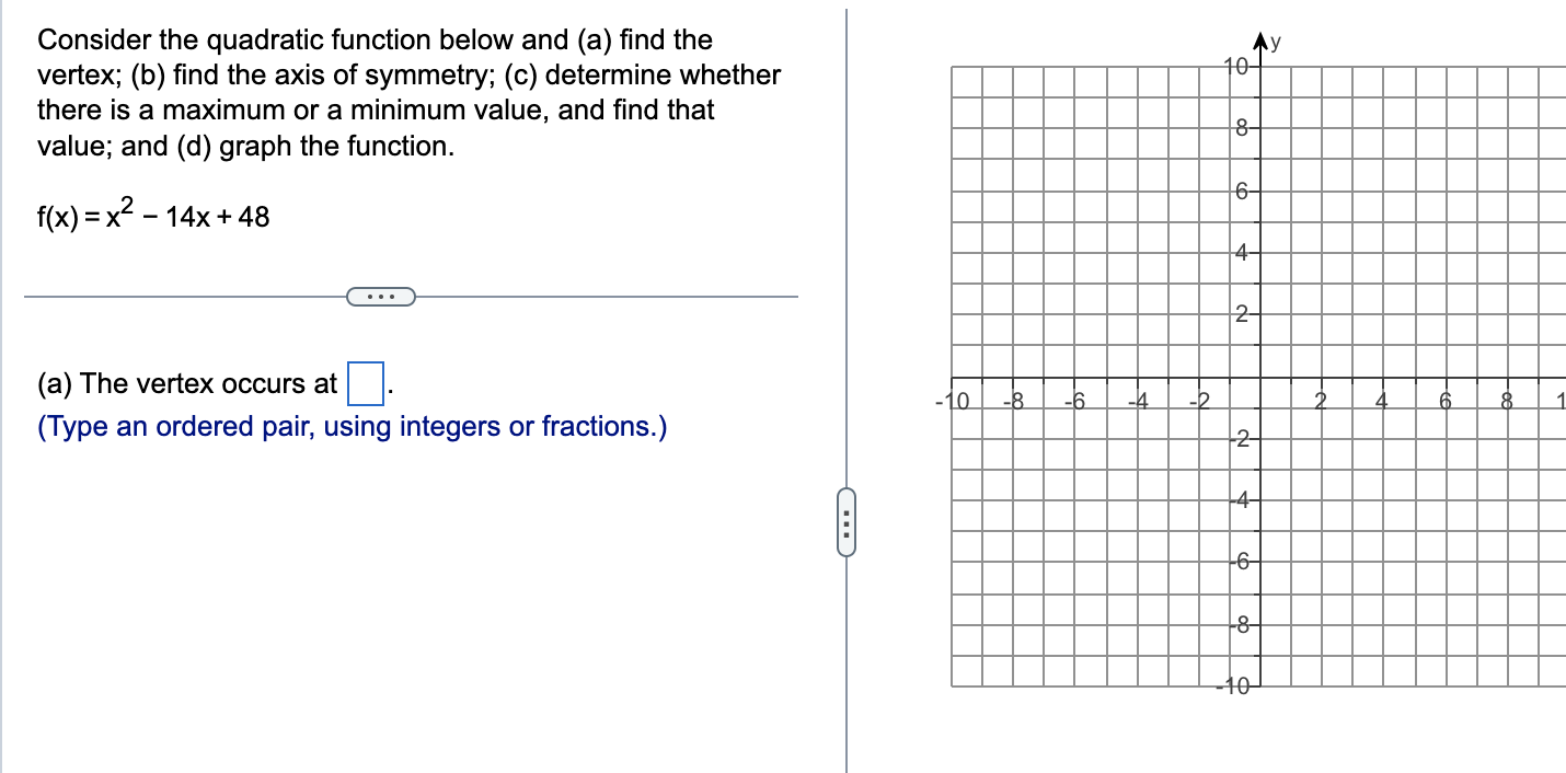 Solved Consider the quadratic function below and (a) find | Chegg.com