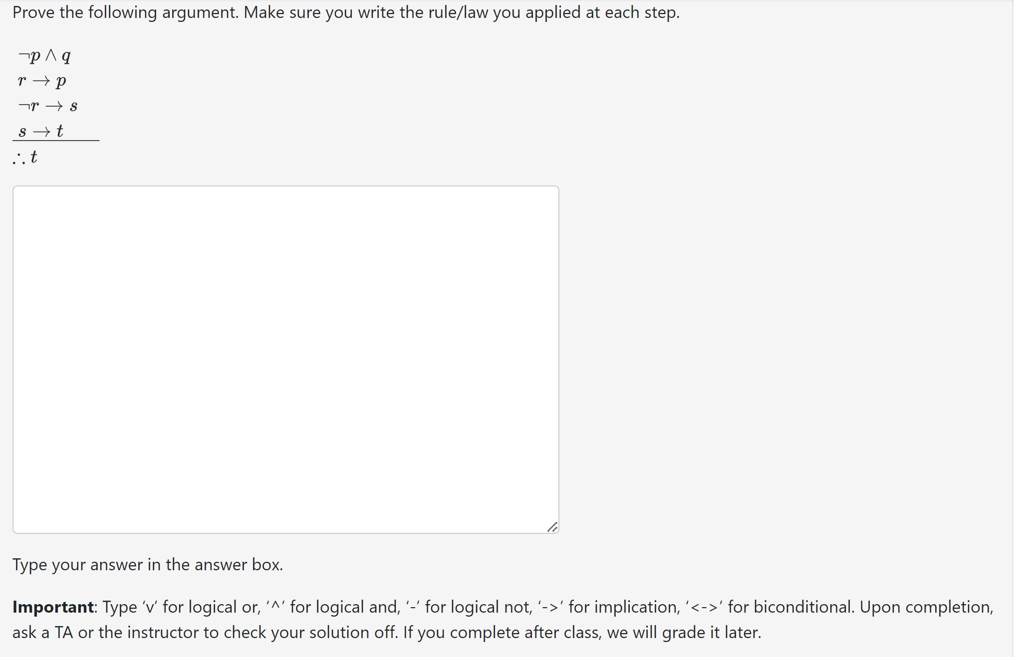 Solved Prove the following argument. Make sure you write the | Chegg.com