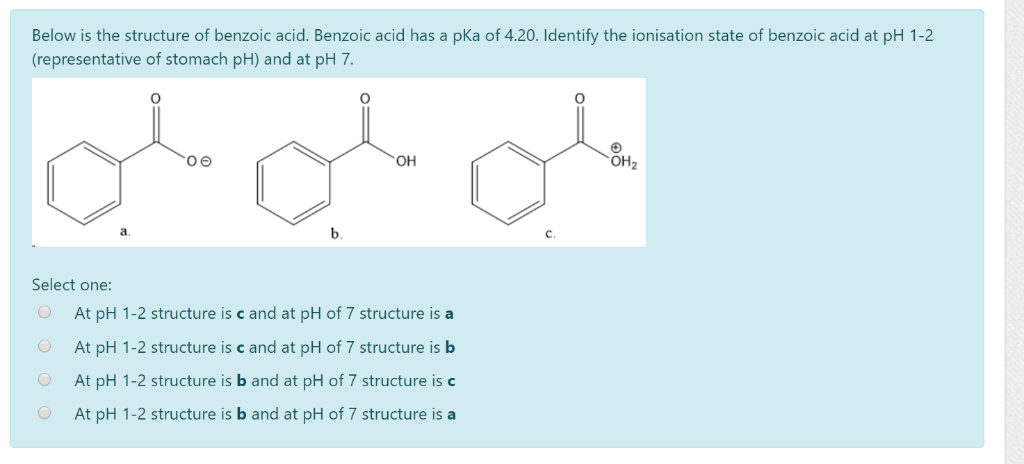 Solved Below Is The Structure Of Benzoic Acid Benzoic Acid