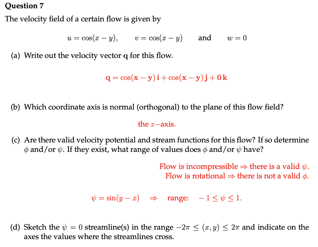 Solved The velocity field of a certain flow is given by | Chegg.com