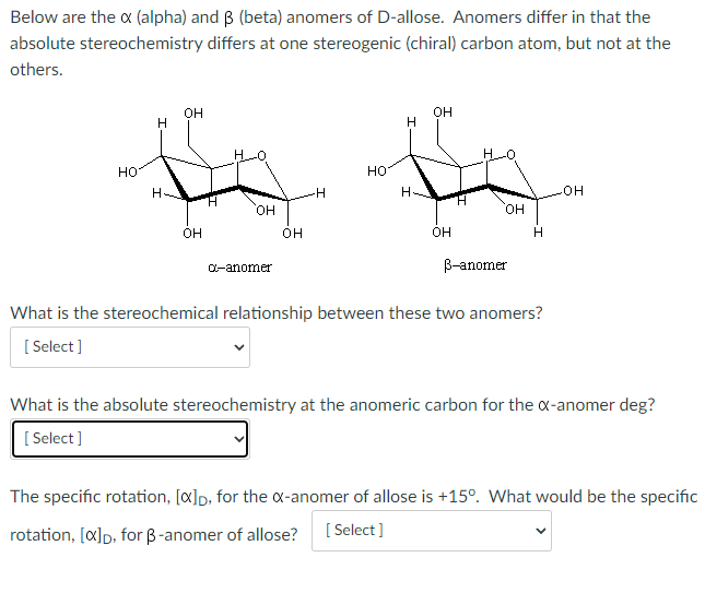 Solved Below are the a (alpha) and B (beta) anomers of | Chegg.com