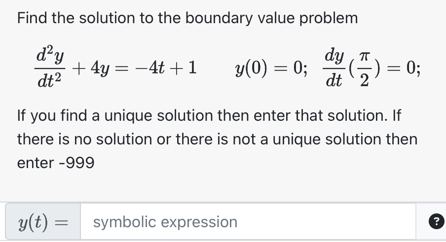Solved Find the solution to the boundary value | Chegg.com