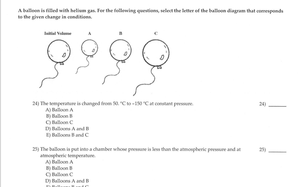 Solved A balloon is filled with helium gas. For the | Chegg.com
