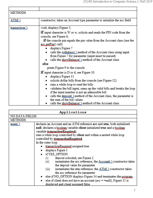 Solved Extra Credit ATM Machine DUE: 11:00 PM, 14 December | Chegg.com