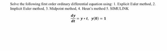 Solved Solve the following first order ordinary differential | Chegg.com
