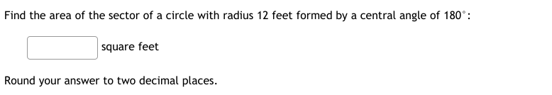 Solved Find the area of the sector of a circle with radius | Chegg.com