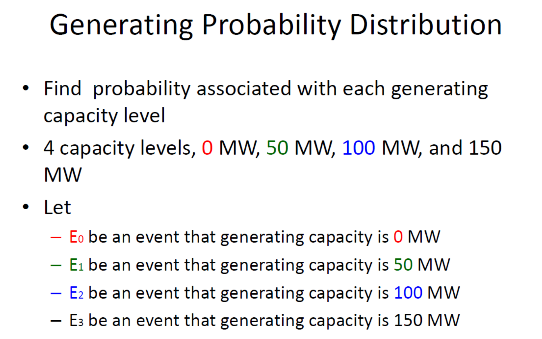 Solved - 3 generators - Each 50MW - Identical probability of | Chegg.com
