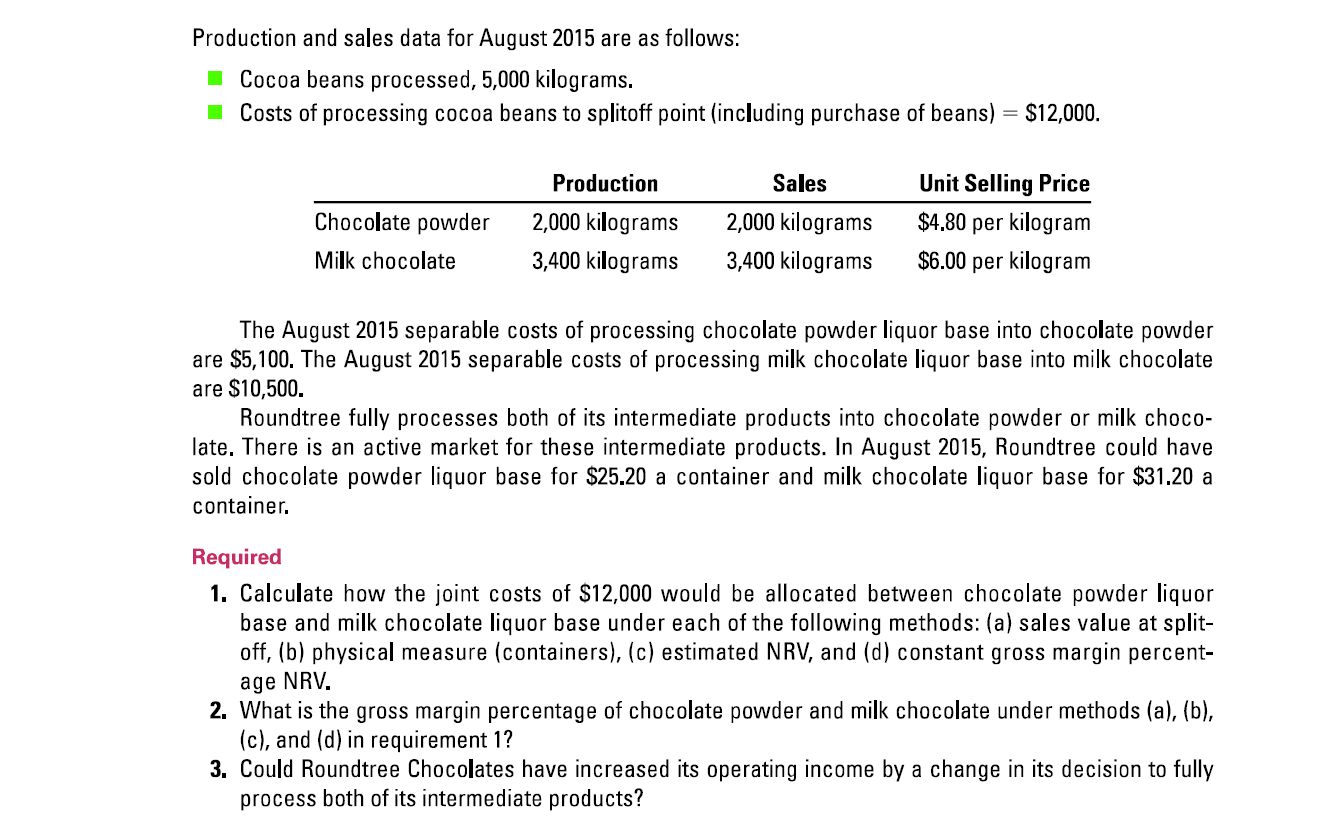 Solved LO 2 1. Chocolate-powder liquor base weighting, 0.35 | Chegg.com