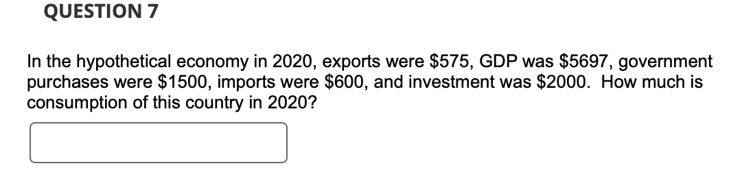 Solved In the hypothetical economy in 2020 , exports were | Chegg.com