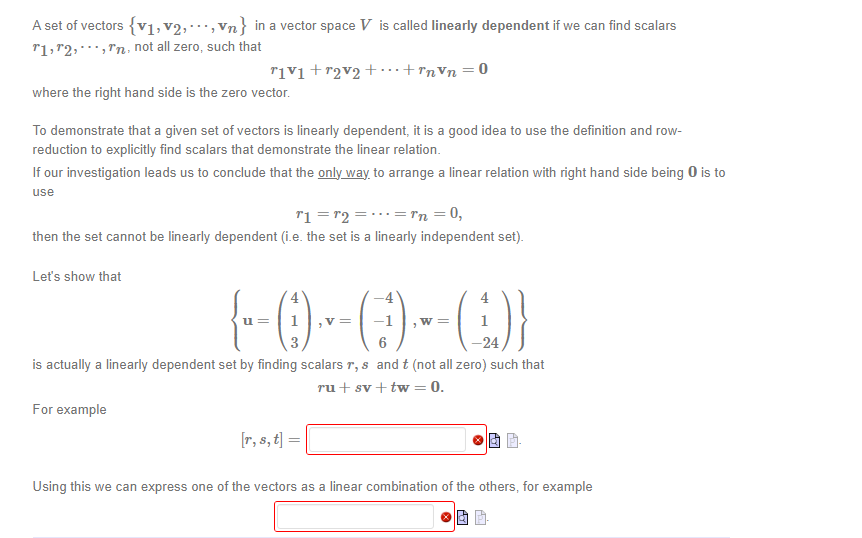 Solved A set of vectors {v1,v2,⋯,vn} in a vector space V is | Chegg.com