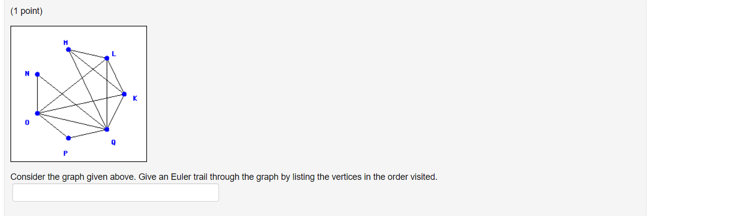 Solved Consider the graph given above. Give an Euler trail | Chegg.com