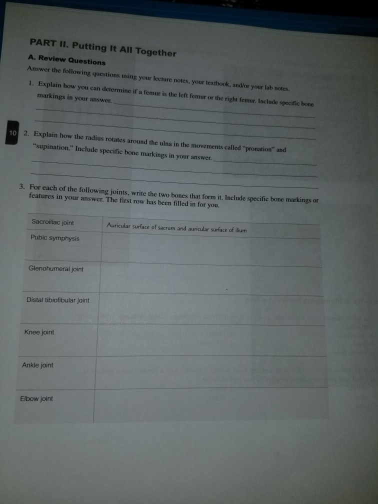 Solved PART II. Putting It All Together A. Review Questions | Chegg.com