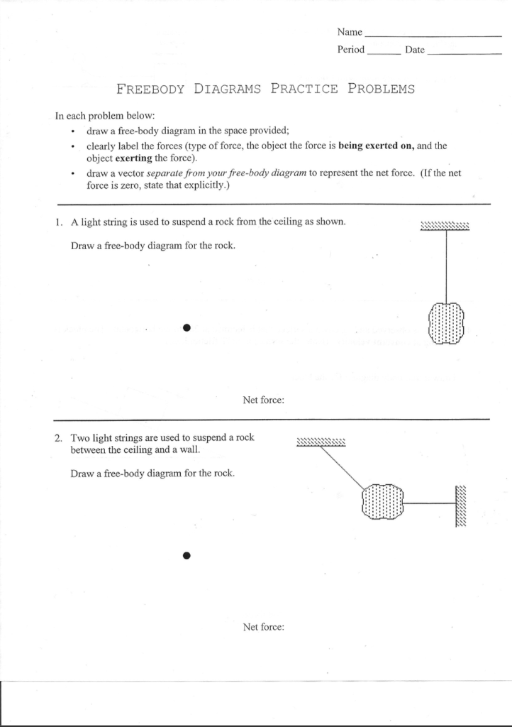 Solved Name Period Date FREEBODY DIAGRAMS PRACTICE PROBLEMS | Chegg.com