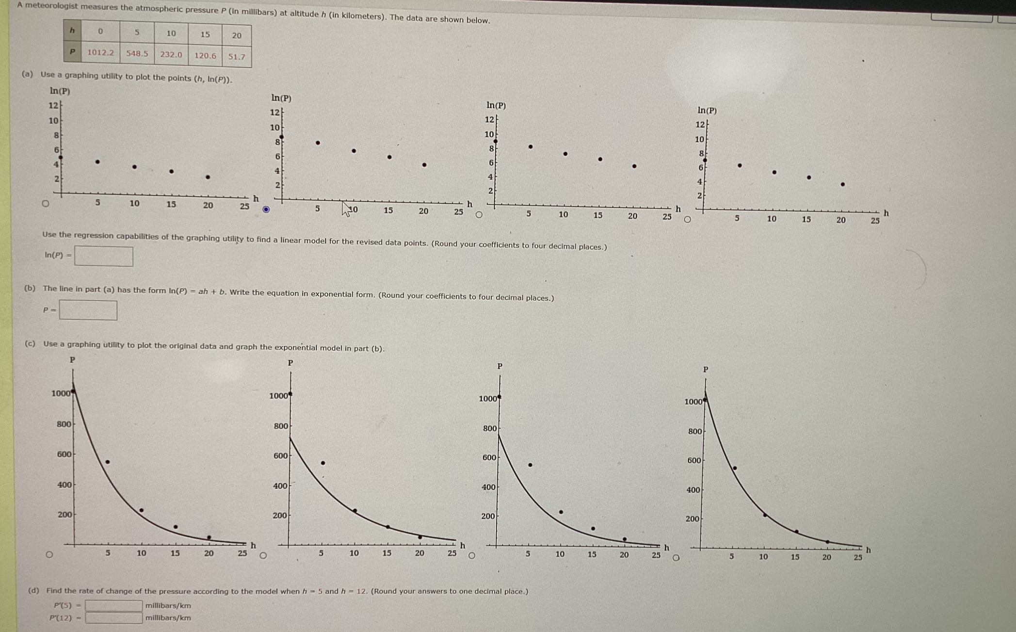 Solved A Use A Graphing Utility To Plot The Points 