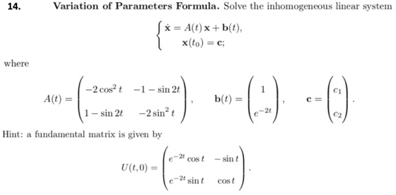 Solved * women maintenance Variation of Parameters Formula. | Chegg.com