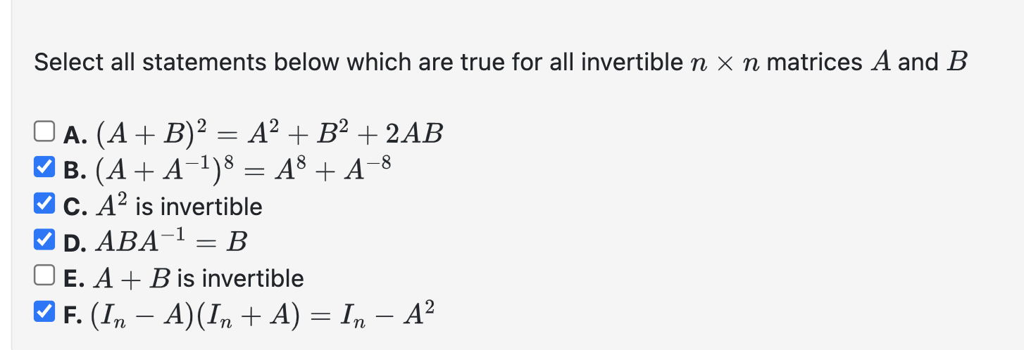 Solved Select all statements below which are true for all | Chegg.com