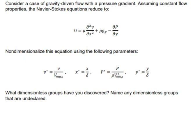 Solved Consider a case of gravity-driven flow with a | Chegg.com