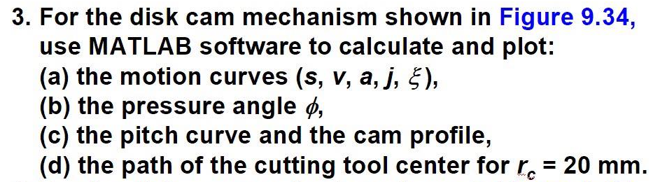 Solved 3. For the disk cam mechanism shown in Figure 9.34, | Chegg.com