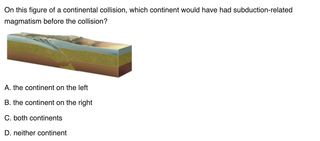 Solved On this figure of a continental collision, which | Chegg.com