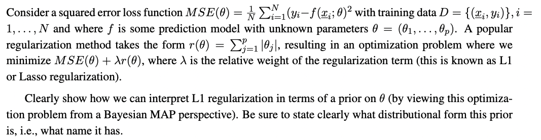 Solved = Consider a squared error loss function MSE(0) = À | Chegg.com