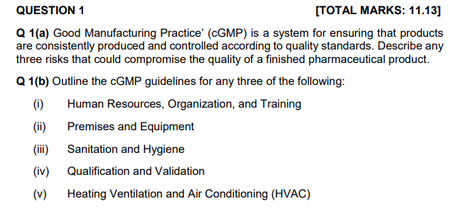 Solved QUESTION 1 [TOTAL MARKS: 11.13] Q 1(a) Good | Chegg.com