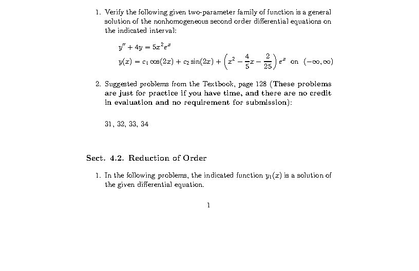 Solved 1. Verify the following given two-parameter family of | Chegg.com