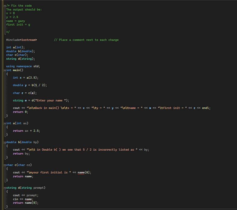 Solved Fix the code and add comments to each change. There | Chegg.com