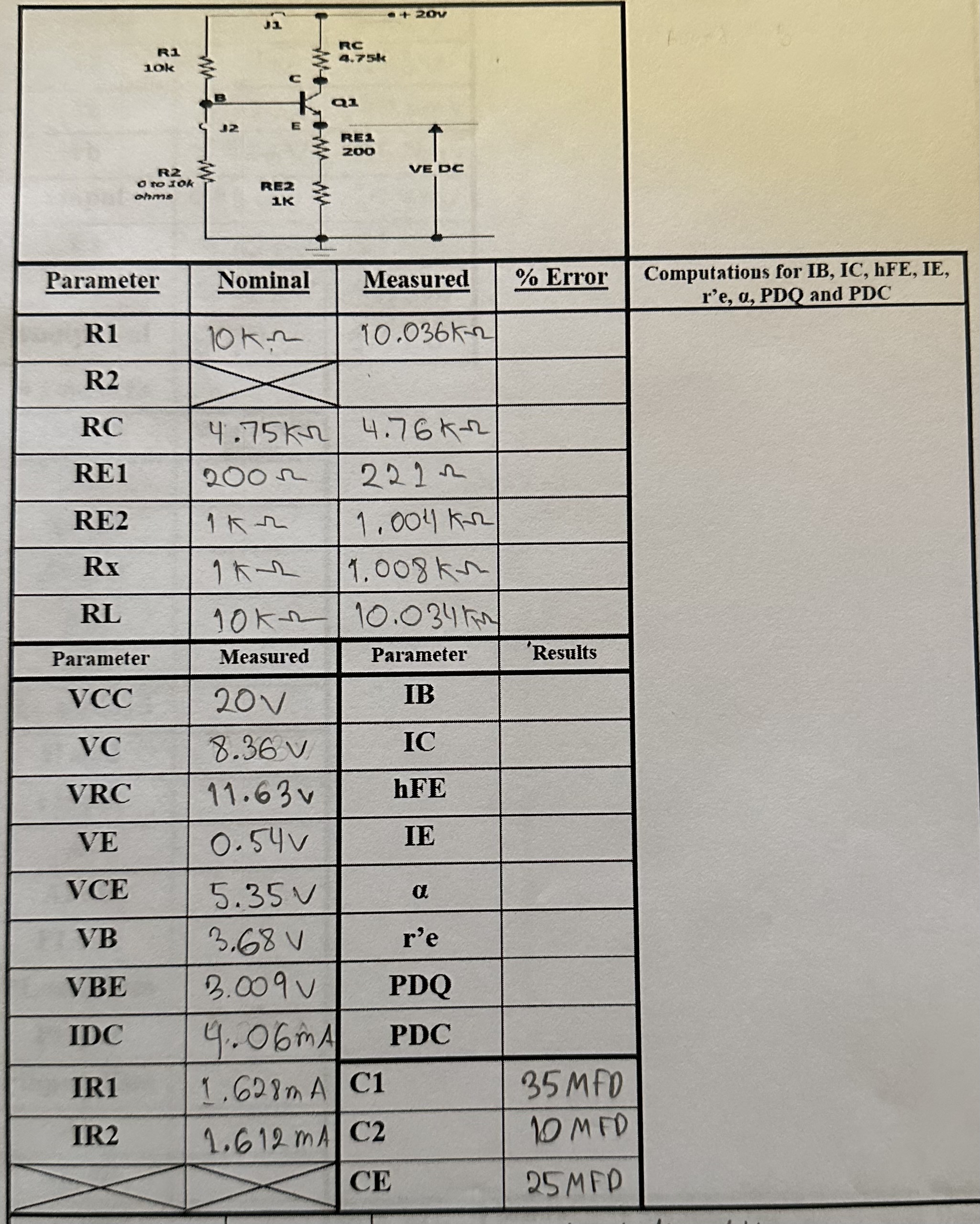 Figure \#1: CE Amp | Chegg.com