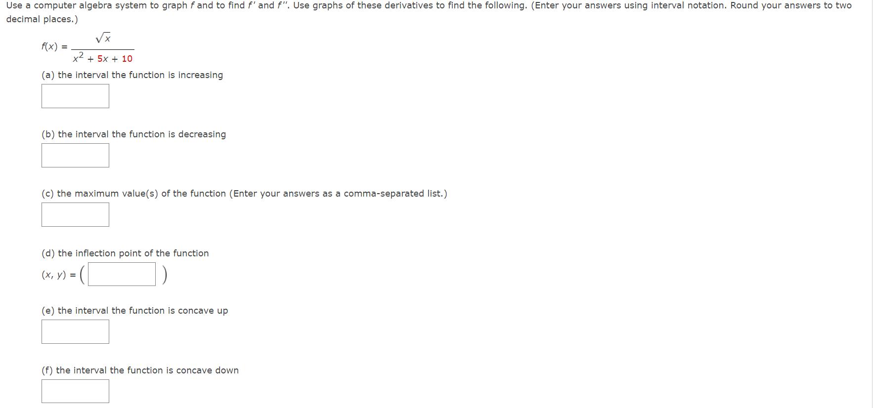 Solved Use a computer algebra system to graph fand to find | Chegg.com