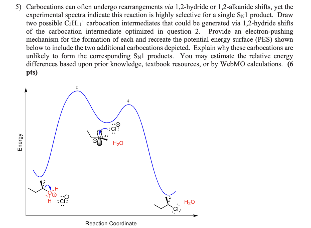 Solved 5) Carbocations can often undergo rearrangements via | Chegg.com