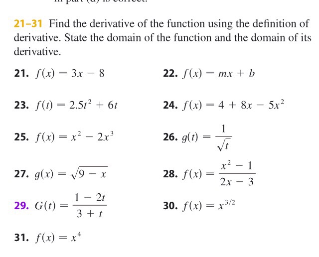 Solved 21-31 Find the derivative of the function using the | Chegg.com