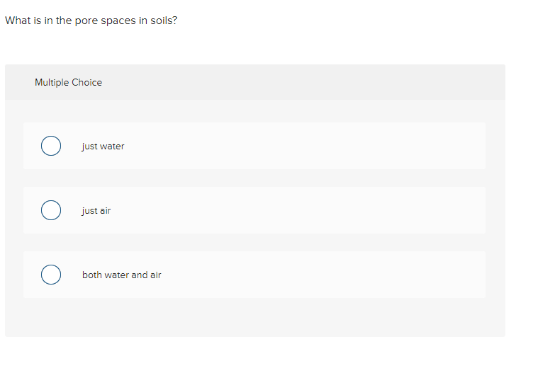 Solved What is in the pore spaces in soils? Multiple Choice | Chegg.com