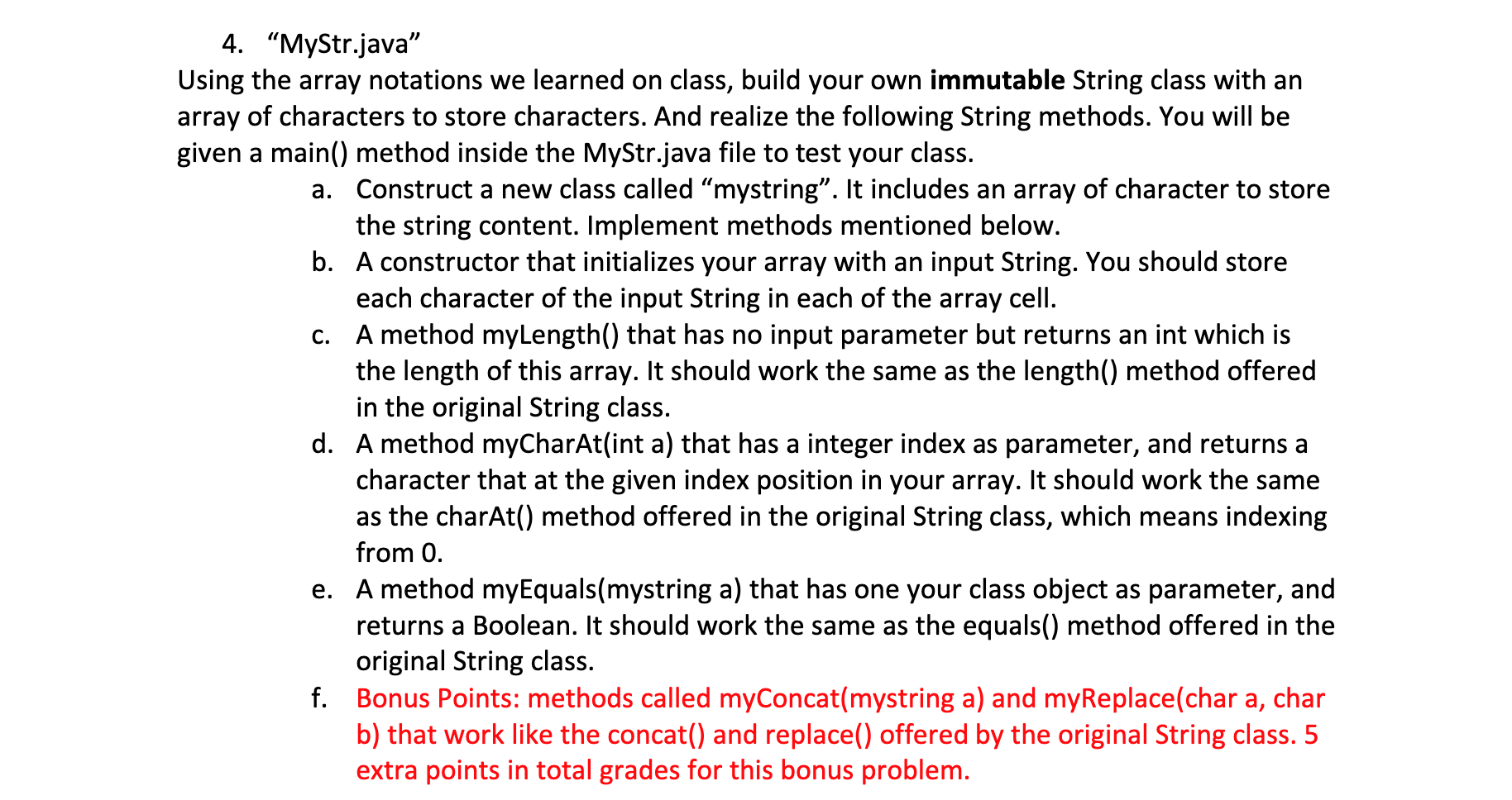 Solved 4. "MyStr.java" Using the array notations we learned | Chegg.com