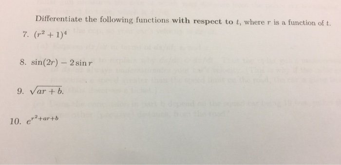 Solved Differentiate the following functions with respect to | Chegg.com