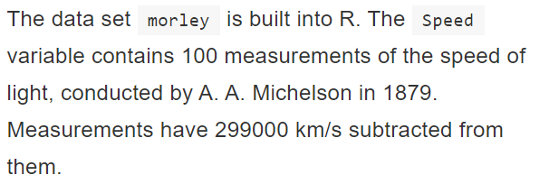 The data set is built into R. The variable contains | Chegg.com