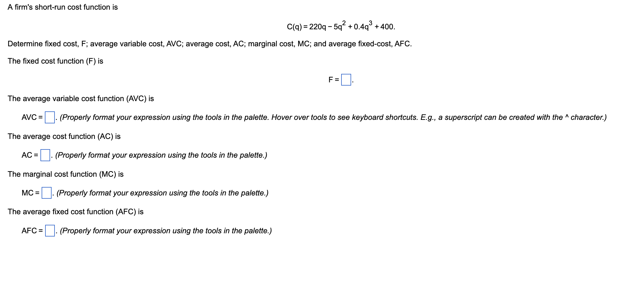 Solved A firm's short-run cost function is | Chegg.com