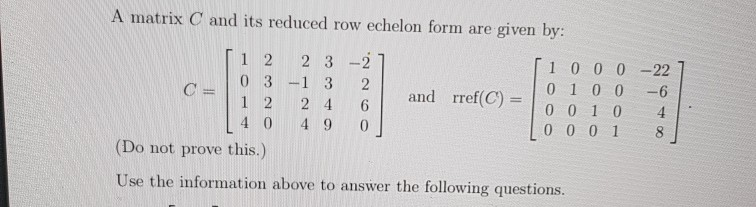 Solved hi i have a questions!! 1. how do i express row of C | Chegg.com