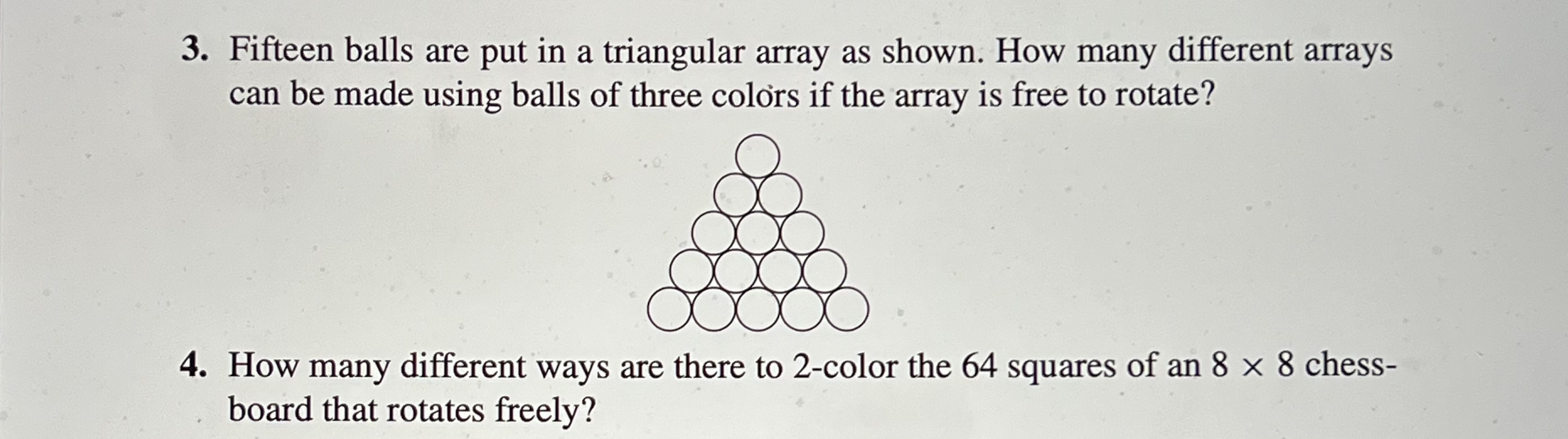 Solved Fifteen balls are put in a triangular array as shown. | Chegg.com