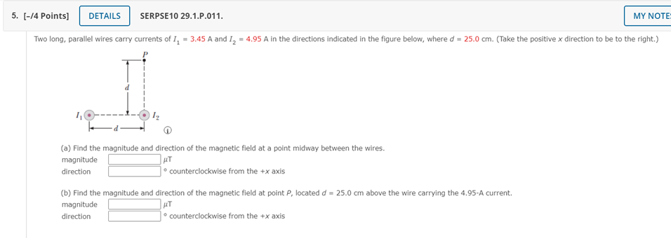 Solved 5. [-14 points) DETAILS SERPSE 10 29.1.P.011. MY NOTE | Chegg.com Solved 5. [-14 points) DETAILS SERPSE 10 29.1.P.011. MY NOTE | Chegg.com