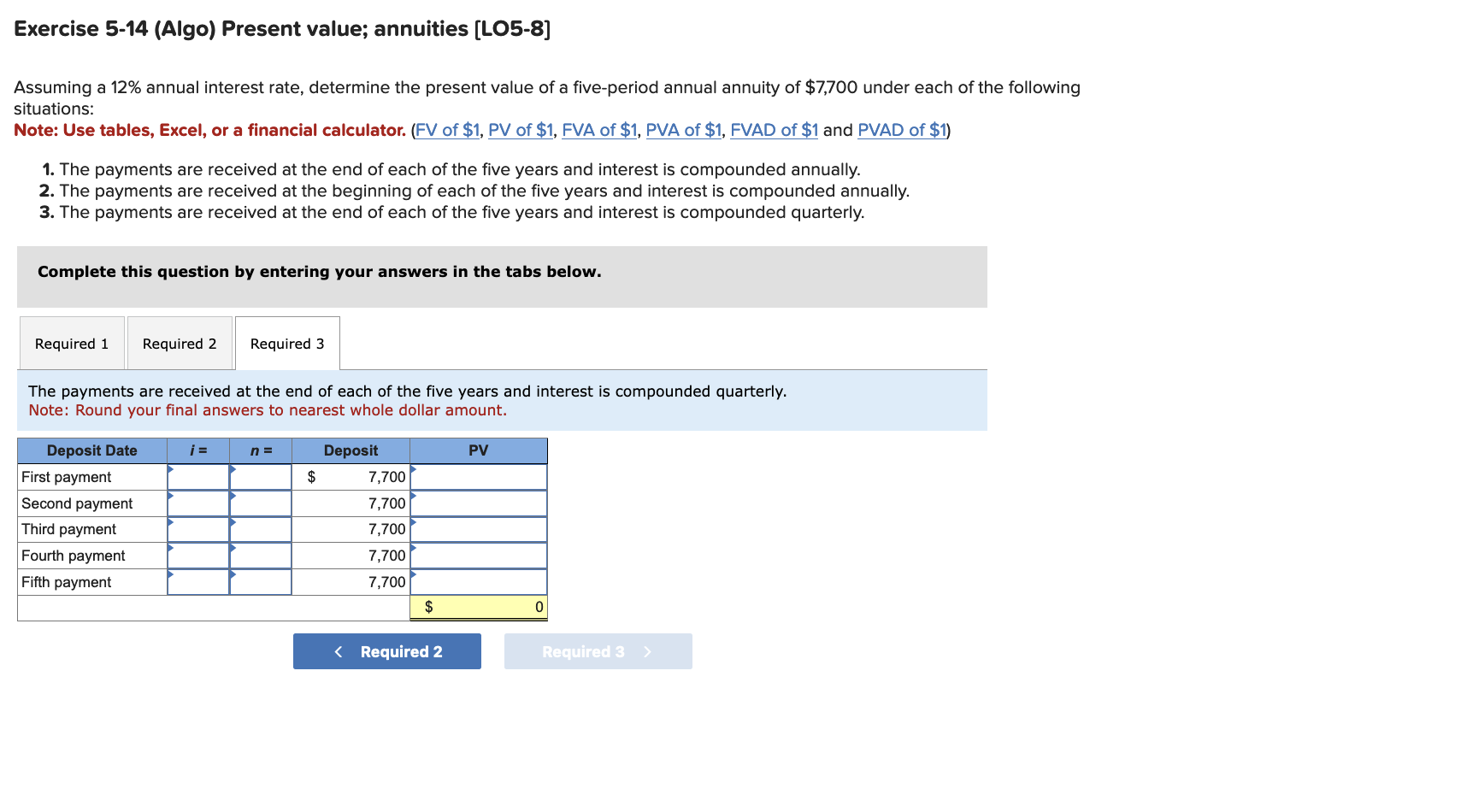 Solved Exercise 5-14 (Algo) Present value; annuities [LO5-8] | Chegg.com