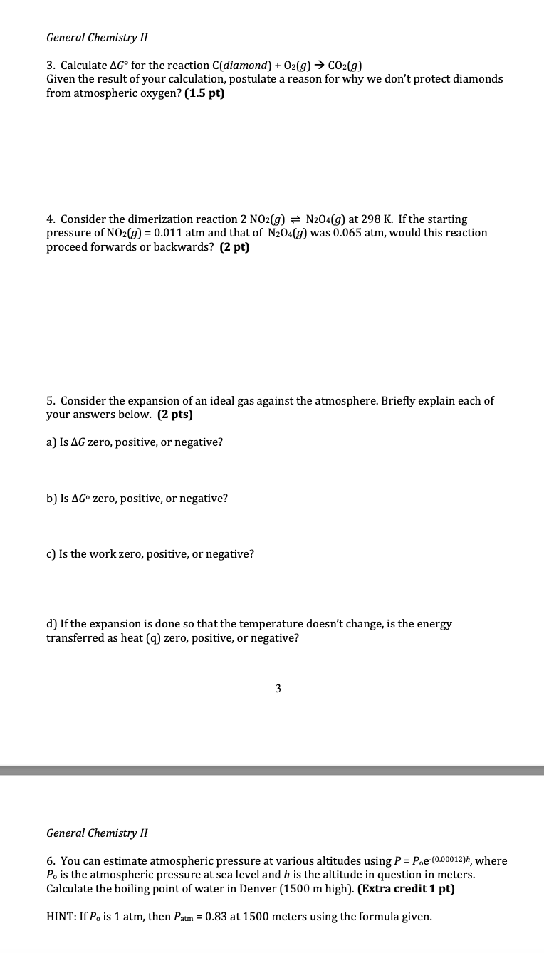 Solved Workshop 8: Thermodynamics/Free Energy Applications | Chegg.com
