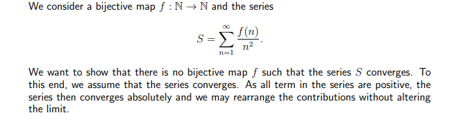 Solved We consider a bijective map f: N→ N and the series | Chegg.com