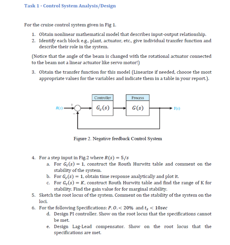 CRUISE CONTROL m v=i a=i = Figure 1. Cruise Control | Chegg.com