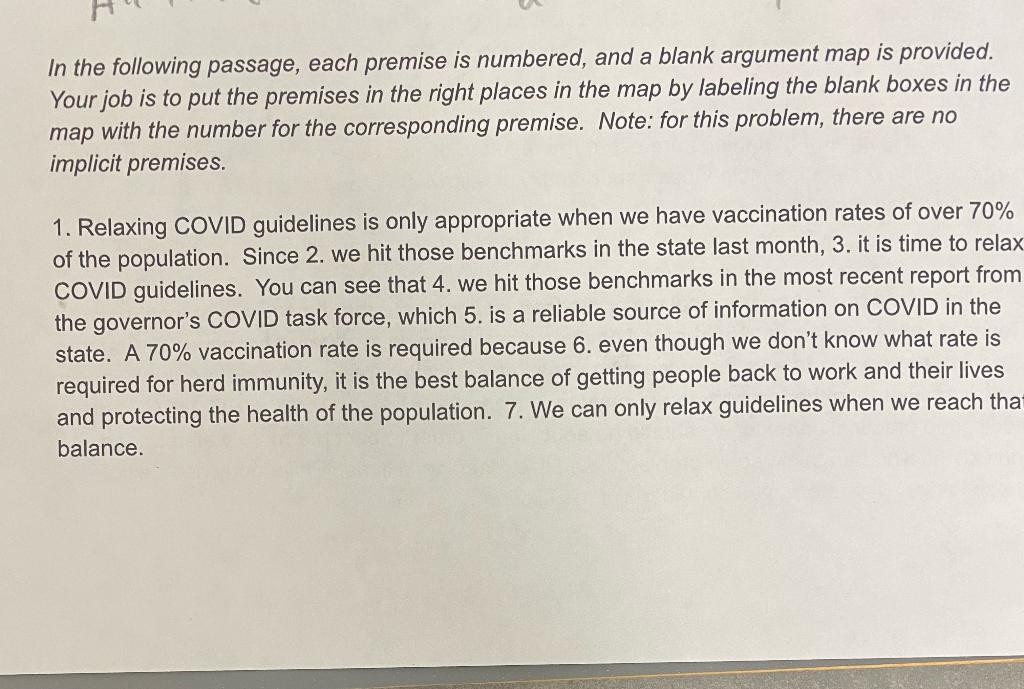 In the following passage, each premise is numbered, | Chegg.com