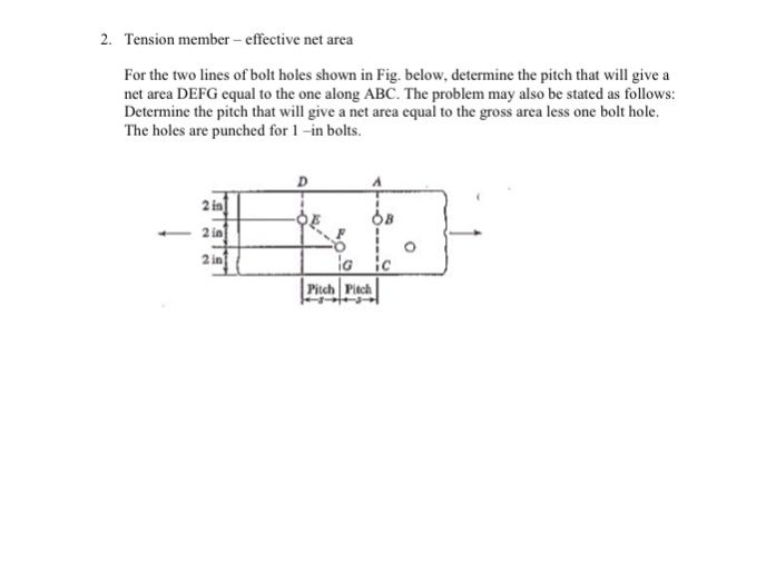 Solved 2. Tension member- effective net area For the two | Chegg.com