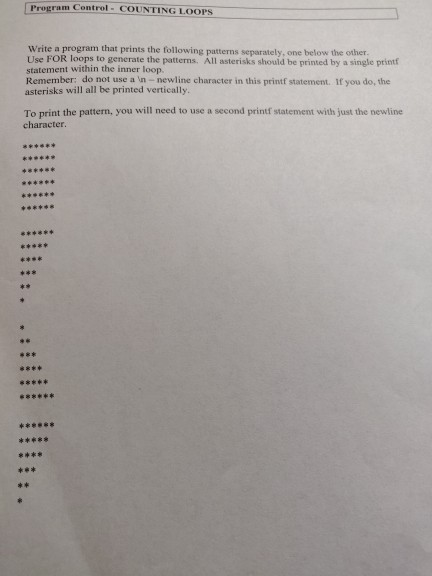 Solved Program Control COUNTING LOOPSs Write a program that | Chegg.com