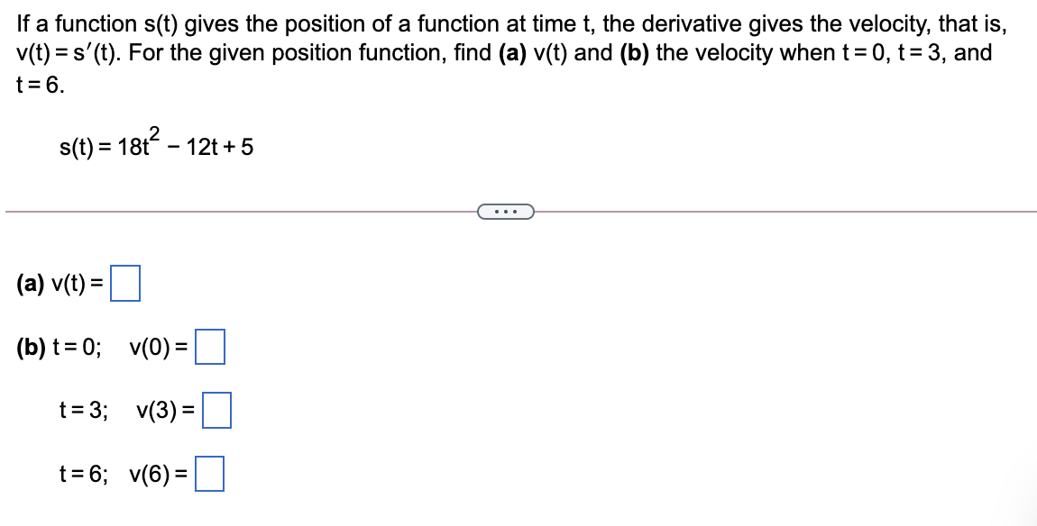 Solved If a function s(t) gives the position of a function | Chegg.com