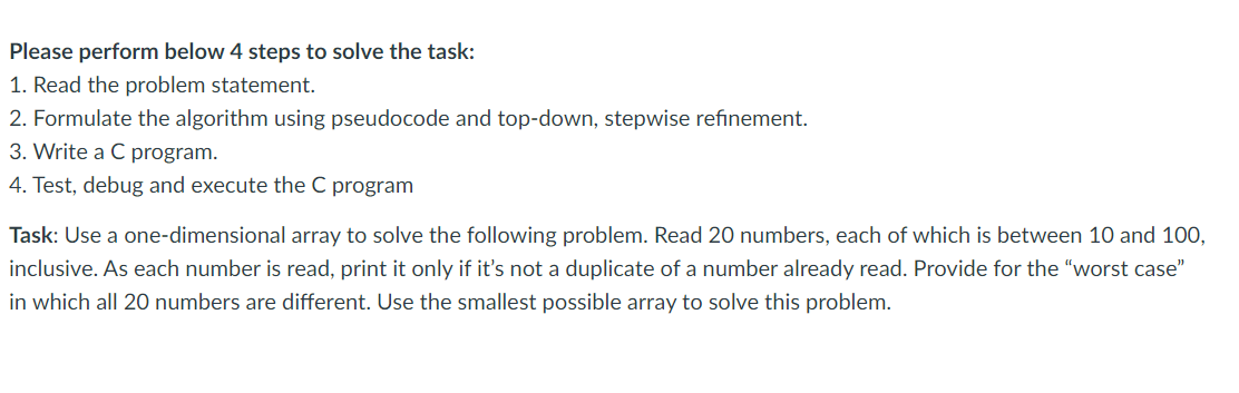 Solved Please perform below 4 steps to solve the task: 1. | Chegg.com