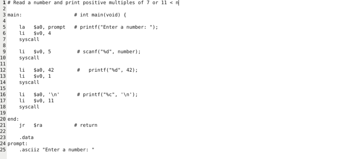Solved Add code to seven_eleven.s to make it equivalent to | Chegg.com